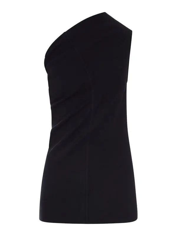 Rick Owens Athena One-shoulder T Top With Shaped Seams - Black