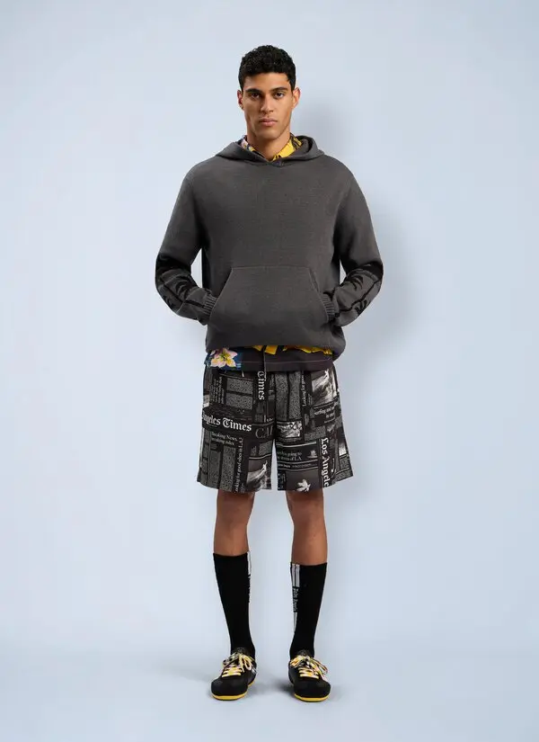 Palm Angels Back Palms Knit Hooded Sweatshirt