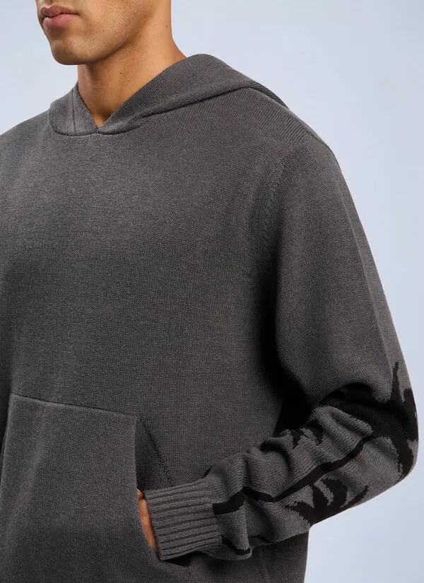 Palm Angels Back Palms Knit Hooded Sweatshirt