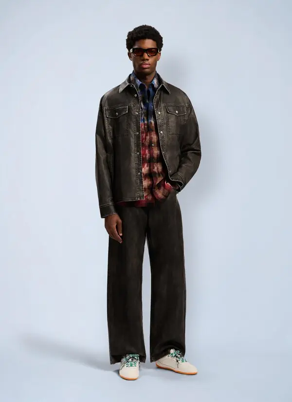 Palm Angels Curved Logo Check Shirt
