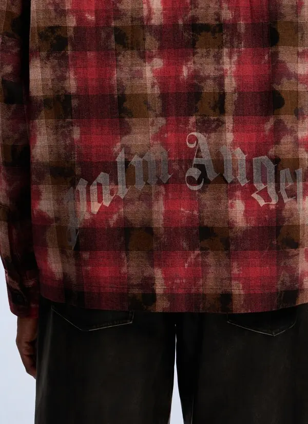 Palm Angels Curved Logo Check Shirt