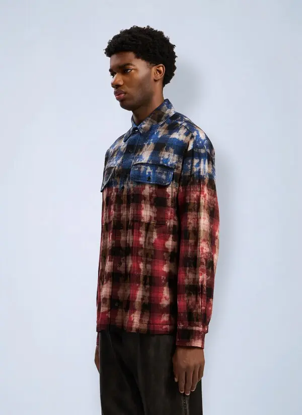 Palm Angels Curved Logo Check Shirt - Multicolor