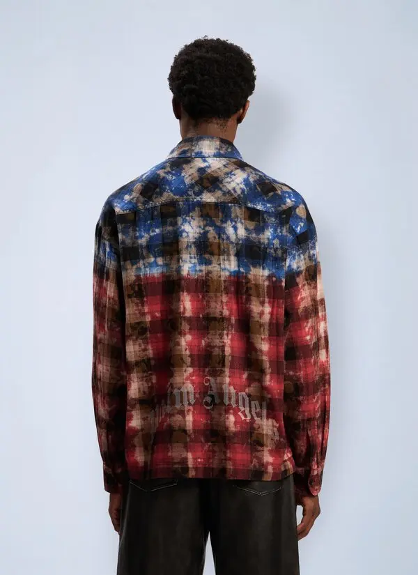 Palm Angels Curved Logo Check Shirt - Multicolor