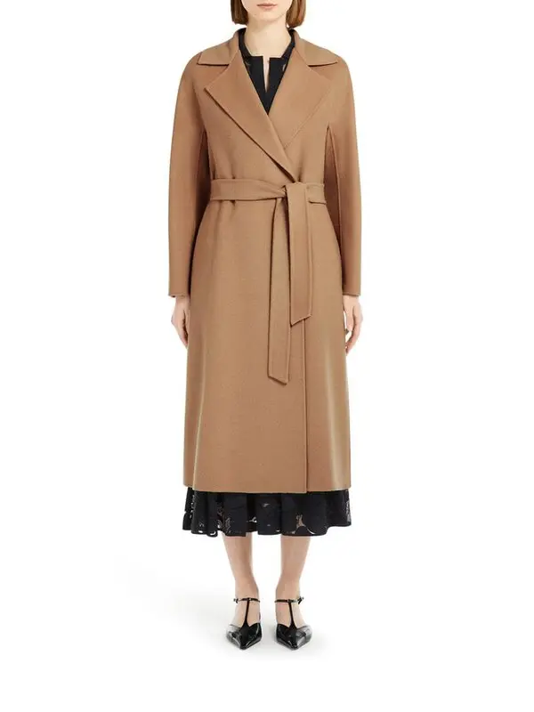 Max Mara Cashmere Wrap Coat With Belt - Brown