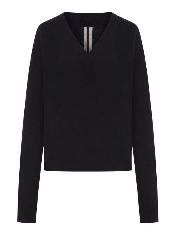 Rick Owens V-neck Long-sleeve Sweater - Black