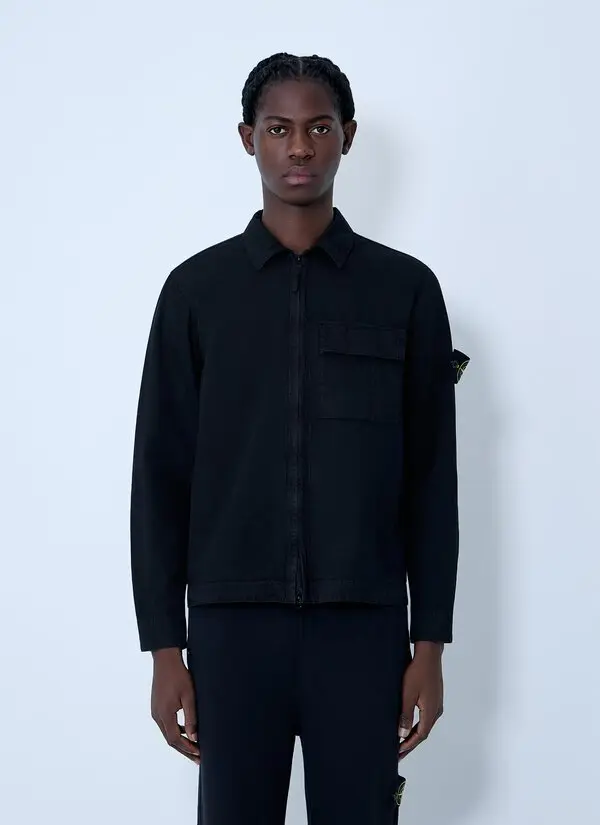 Stone Island Logo Patch Shirt - Black
