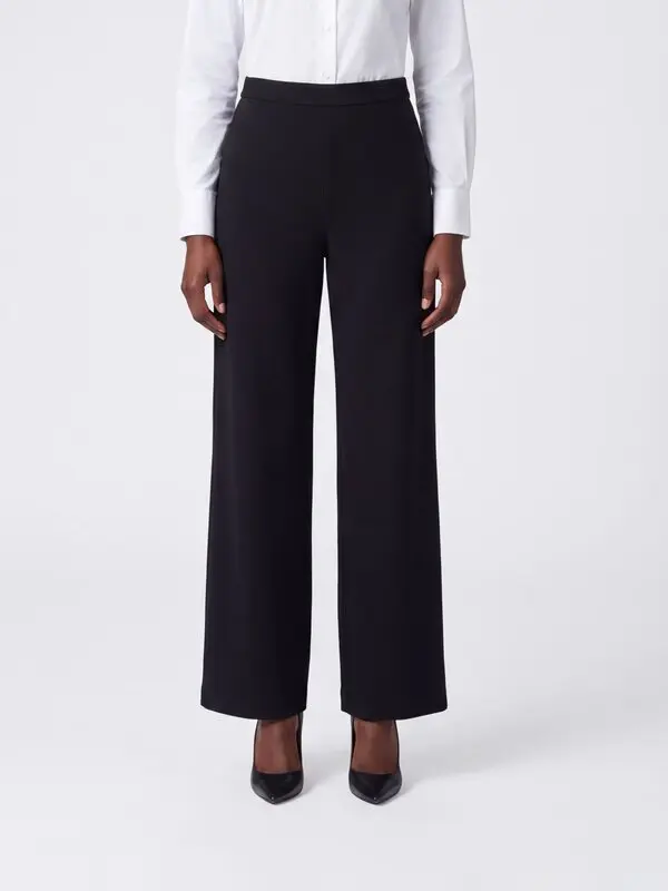 Max Mara High-waisted Wide-leg Crêpe Palazzo Trousers - Black