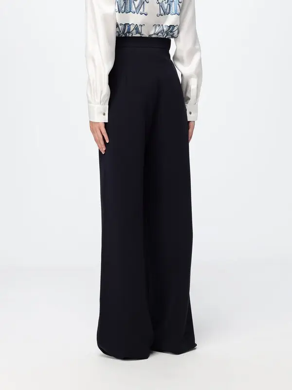 Max Mara High-waisted Wide-leg Crêpe Palazzo Trousers - Blue