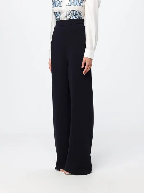 Max Mara High-waisted Wide-leg Crêpe Palazzo Trousers - Blue