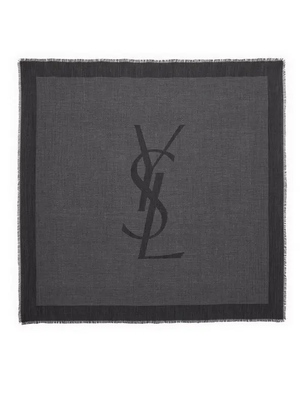 Saint Laurent Cassandre Square Scarf In Silk And Cashmere - Multicolor