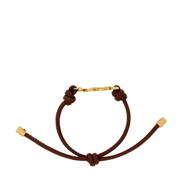 Saint Laurent Cassandre Leather Bracelet