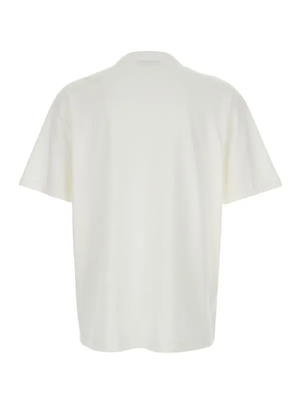 A.p.c. Crew Neck T-shirt With Embroidered Logo On The Front In Cotton - White