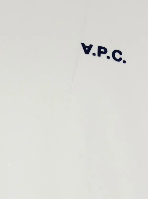 A.p.c. Crew Neck T-shirt With Embroidered Logo On The Front In Cotton - White