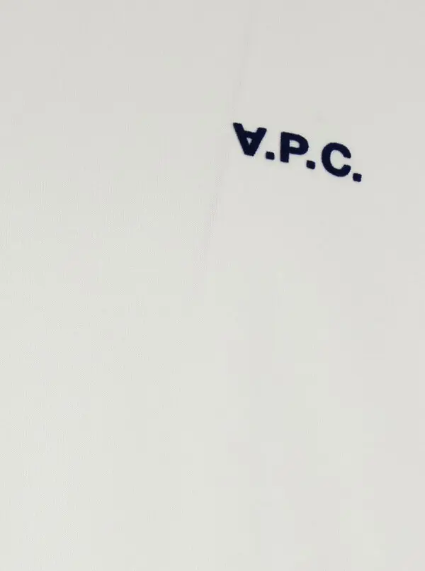 A.p.c. Crew Neck T-shirt With Embroidered Logo On The Front In Cotton - White