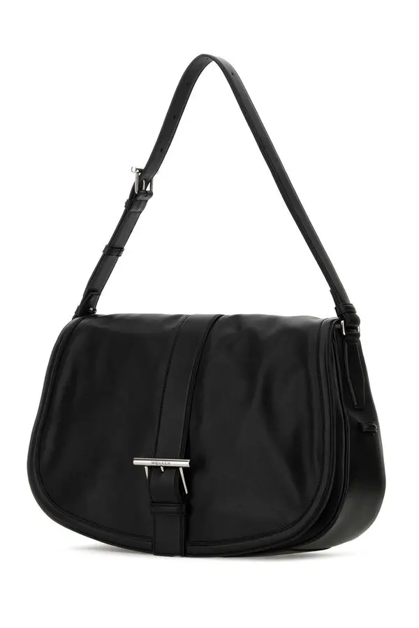 Alexander McQueen Leather Maxi Satchel Shoulder Bag With Silver Tone Finishing