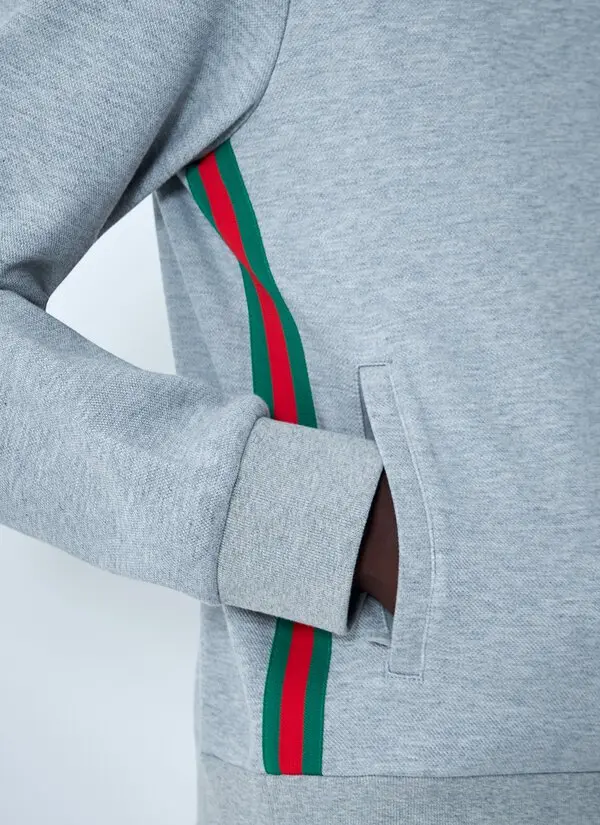 Gucci Web Motif Zip-up Sweatshirt