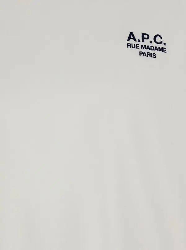 A.p.c. Crewneck T-shirt With Logo Embroidered On The Front In Cotton - White