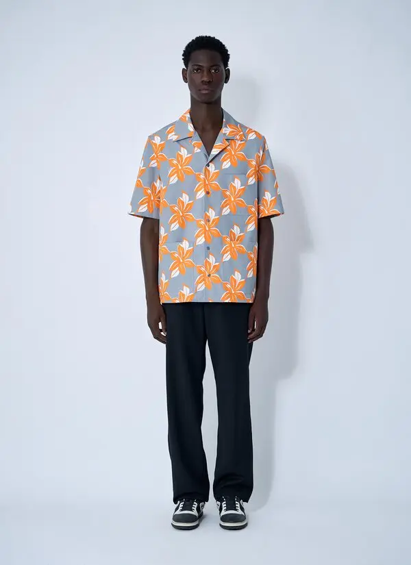 Gucci Printed Cotton Poplin Shirt - Orange