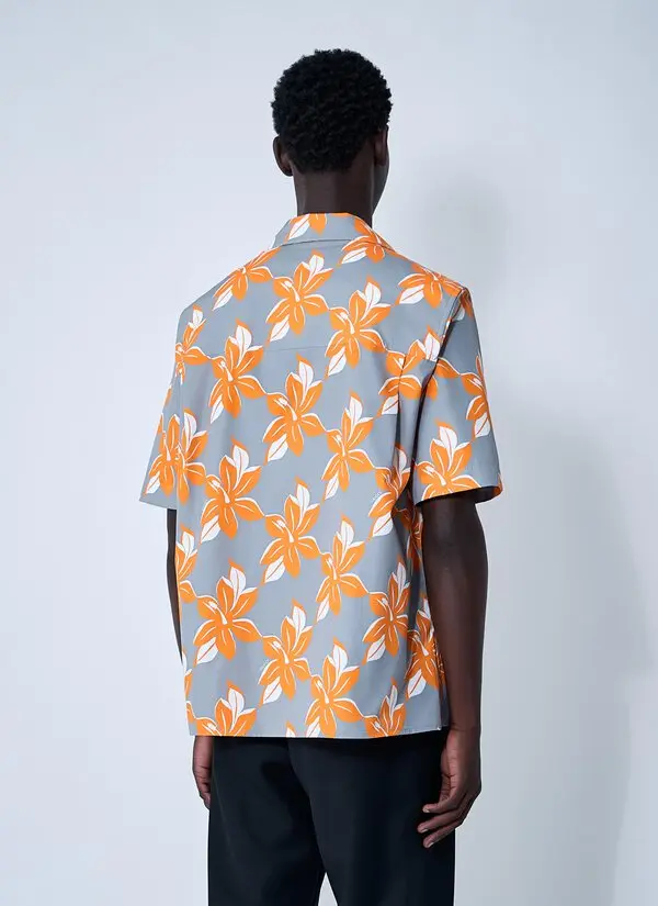 Gucci Printed Cotton Poplin Shirt - Orange