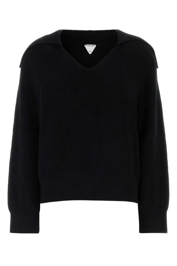 Bottega Veneta Stretch Cotton Blend Polo Shirt - Black