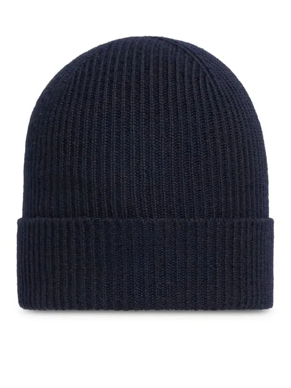 Moncler Logo Wool Beanie - Blue