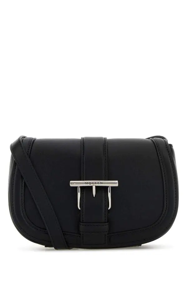 Alexander McQueen Leather Mini Satchel Crossbody Bag - Black