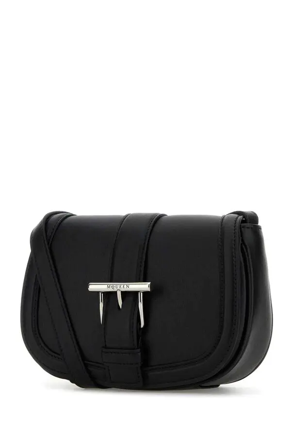 Alexander McQueen Leather Mini Satchel Cross Body Bag - Black