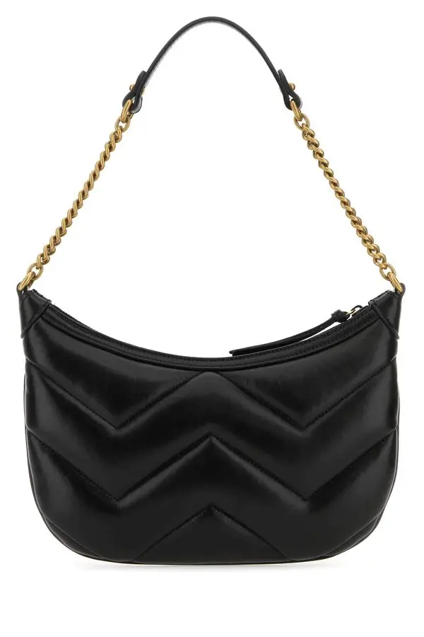 Gucci Leather Gg Marmont Shoulder Bag - Black