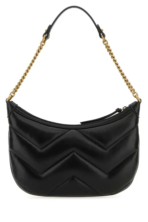 Gucci Leather Gg Marmont Shoulder Bag - Black