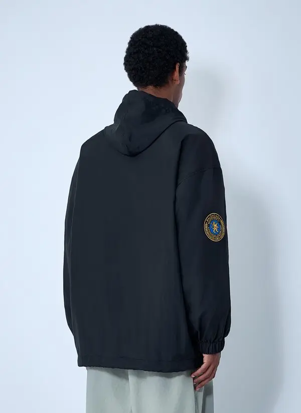 Balenciaga Logo Motif Windbreaker Jacket - Black