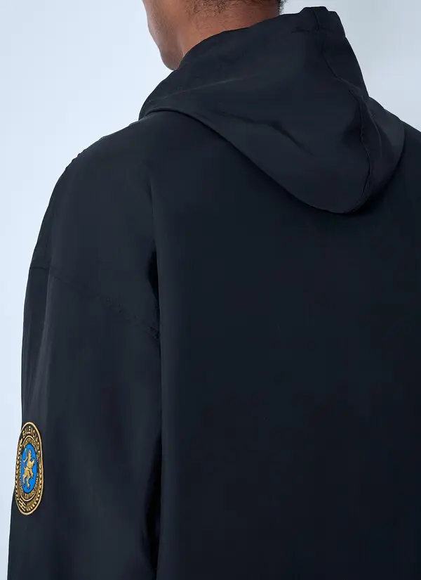 Balenciaga Logo Motif Windbreaker Jacket - Black