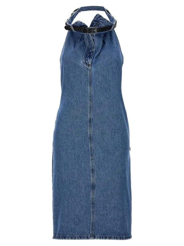 Coperni Belt Halter Neck' Dress - Blue
