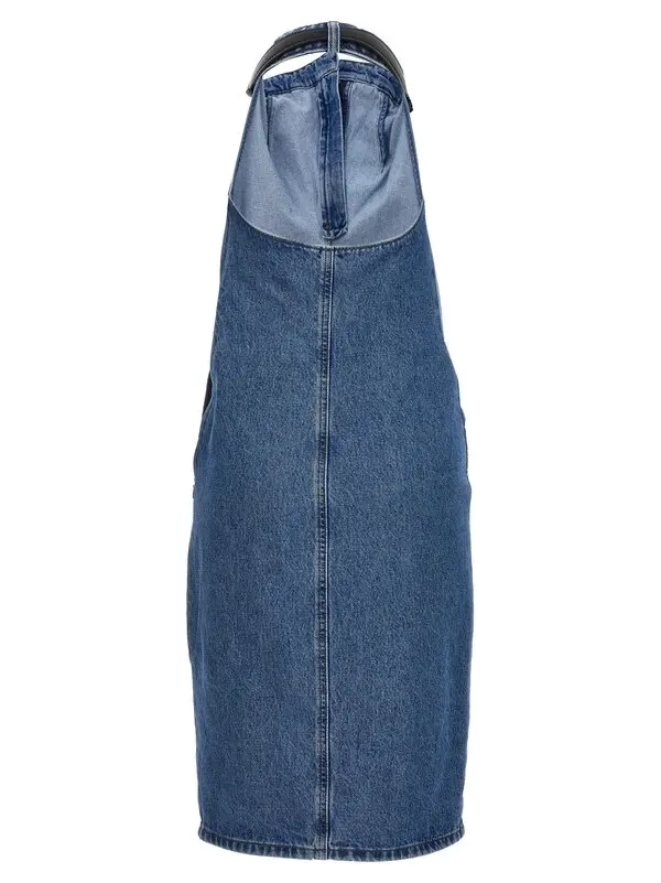 Coperni Belted Denim Halter Dress