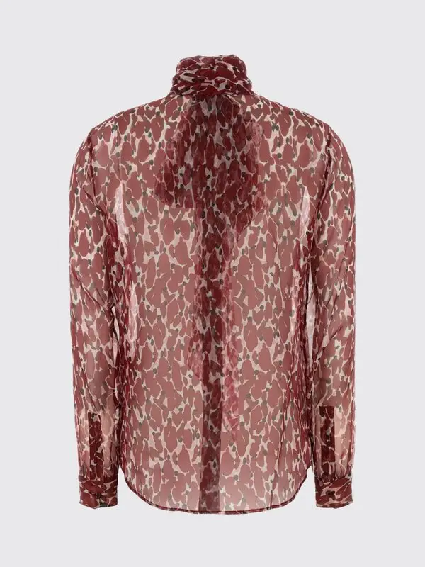 Saint Laurent Floral Print Silk Shirt - Red