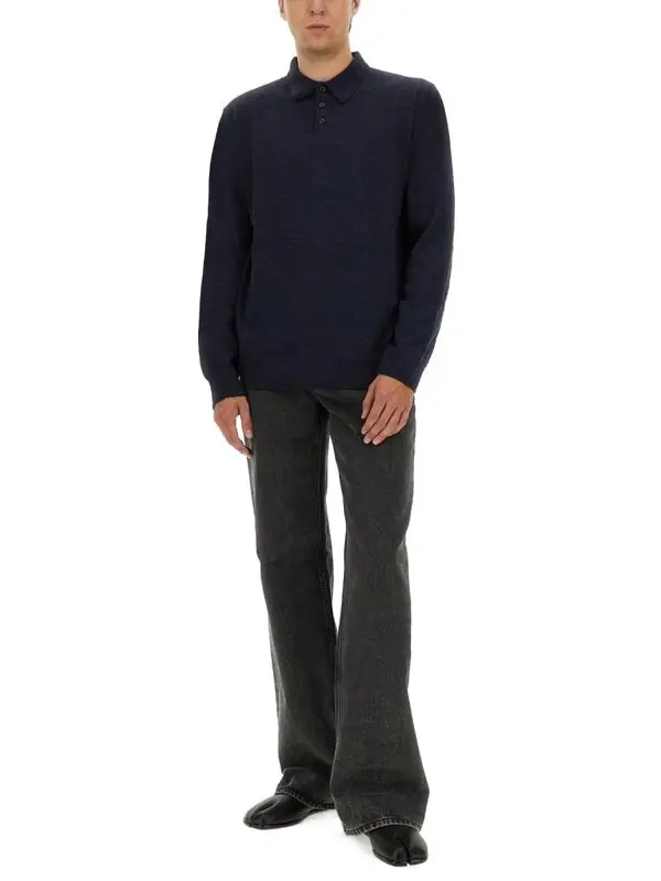 MAISON MARGIELA Wool Polo - Blue
