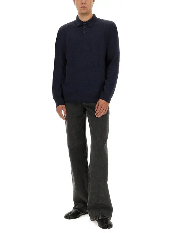 MAISON MARGIELA Wool Polo - Blue