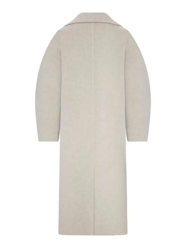 Brunello Cucinelli Long Wool & Cashmere Coat - Cream