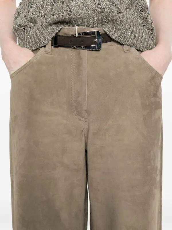 Brunello Cucinelli Leather Trousers