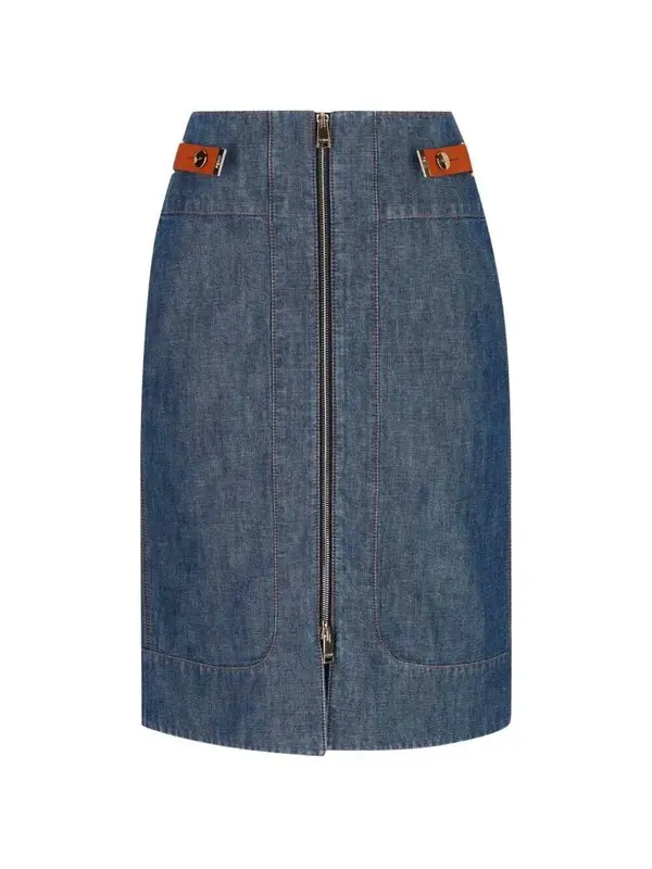 Fendi Chambray` Denim Skirt
