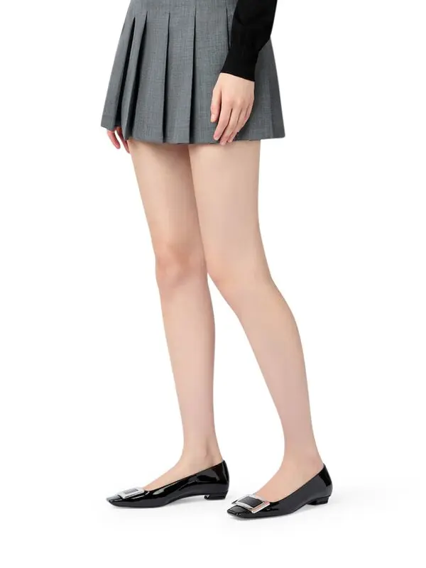 ROGER VIVIER Belle Vivier Patent Leather Ballerinas - Black