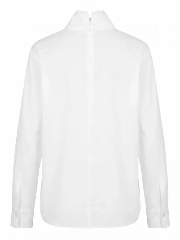 Brunello Cucinelli High Neck Poplin Blouse - Multicolor