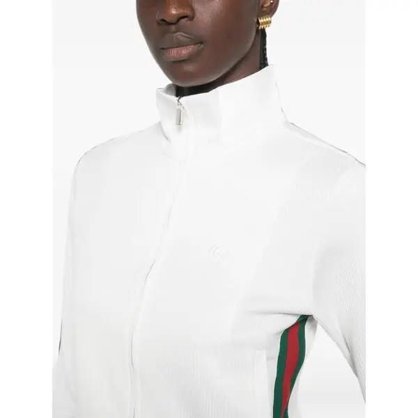 Gucci Ribbed High Neck Sweatshirt - White