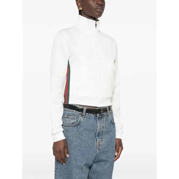 Gucci Ribbed High Neck Sweatshirt - White