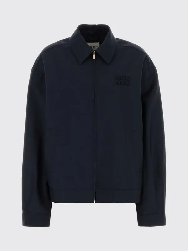 Miu Miu Zip Overshirt In Virgin Wool And Mohair