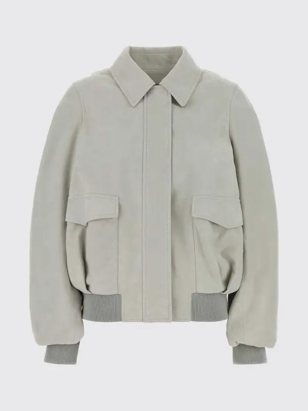 Loewe Ovine Leather Bomber Jacket - Gray
