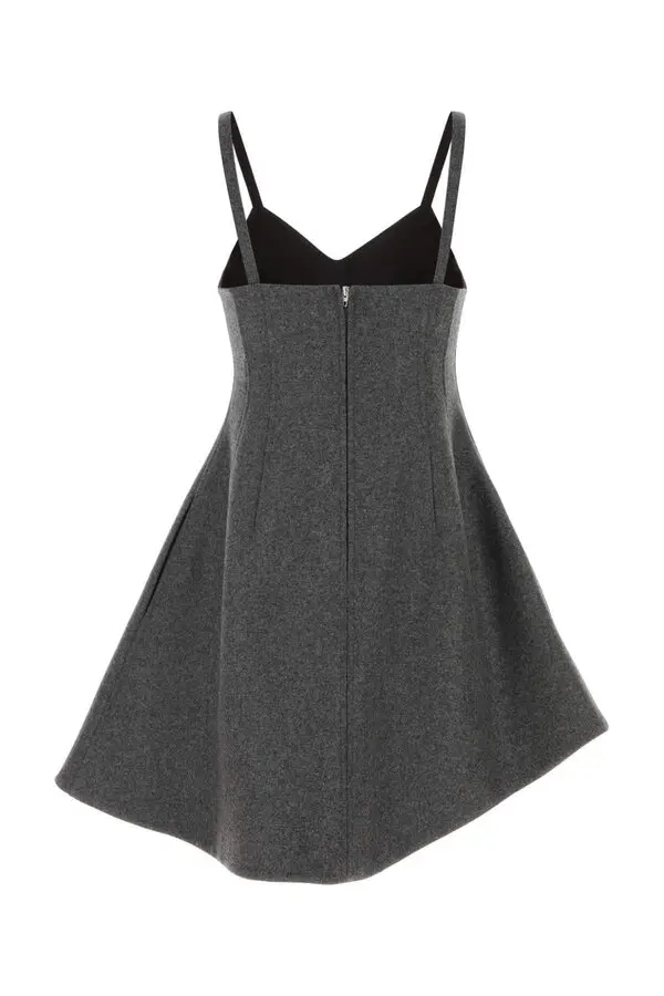 JIL SANDER Wool Mini Dress - Gray