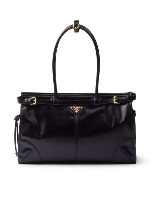Prada Bonnie Large Leather Handbag - Black