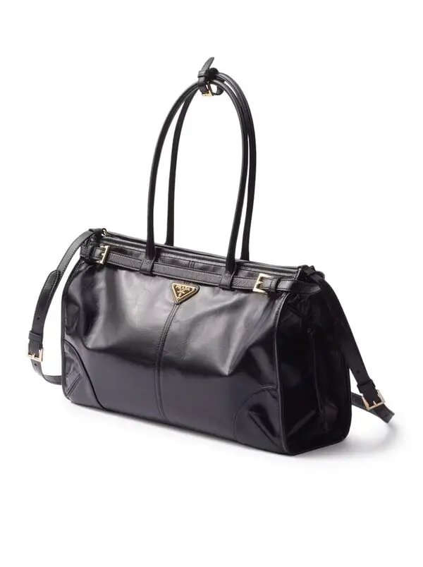 Prada Bonnie Leather Handbag - Black