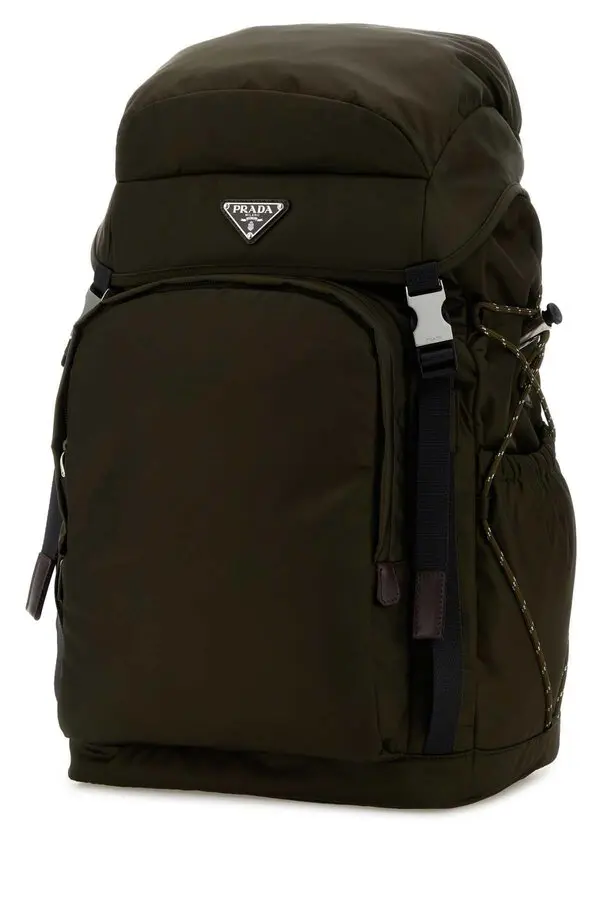 Prada Olive Canvas Backpack