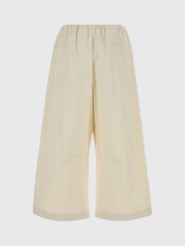 Loewe Cotton Silk Belted Trousers - Cream